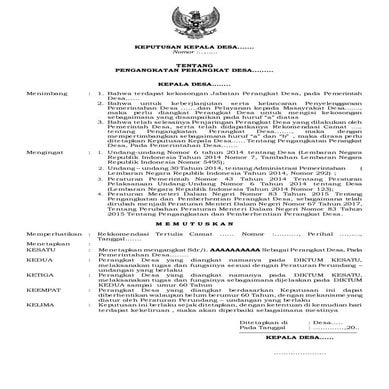 Sk kepala desa perangkat desa baru di tahun 2021 (sfile.mobi) | DOCX