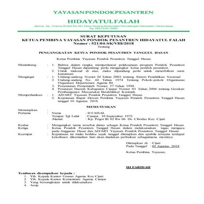 Contoh program kerja yayasan | DOCX