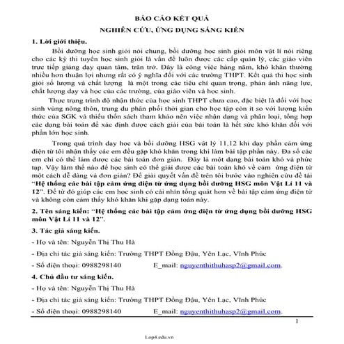 SKKN Hệ thống các bài tập cảm ứng điện từ ứng dụng bồi dưỡng HSG môn Vật Lí 11 và 12.pdf