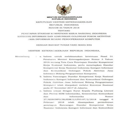 SKKNI 2018-056.pdf.pdf33333333333333333333333333333333333 | PDF