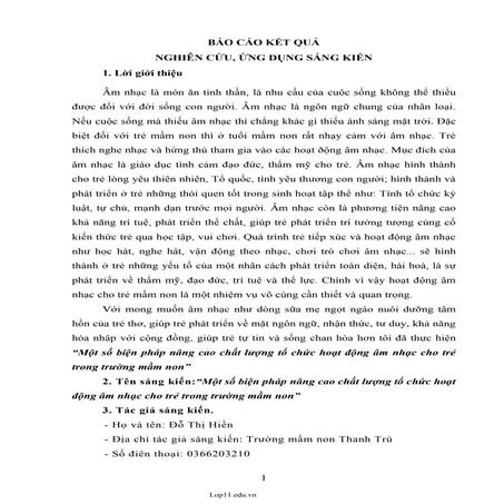 SKKN Một số biện pháp nâng cao chất lượng tổ chức hoạt động âm nhạc cho trẻ trong trường mầm non.pdf