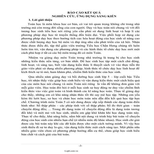 SKKN Một số biện pháp rèn kĩ năng giải toán chuyển động đều cho học sinh lớp 5.pdf