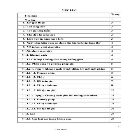 SKKN Định hướng tư duy - tính nhanh khoảng cách – góc trong không gian thi học sinh giỏi và thi ...