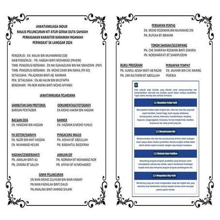 BUKU PROGRAM PELUNCURAN DUTA SAHSIAH MURID SK LANGGAR 2024/2025 | PPT
