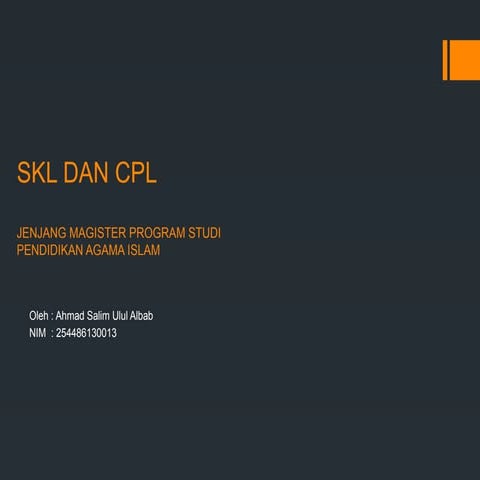SKL & CPL JENJANG MAGISTER PROGRAM STUDI PENDIDIKAN AGAMA ISLAM.pptx