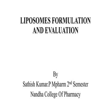 liposome | PPTX | Biotech and Biomedical Industry | Industries