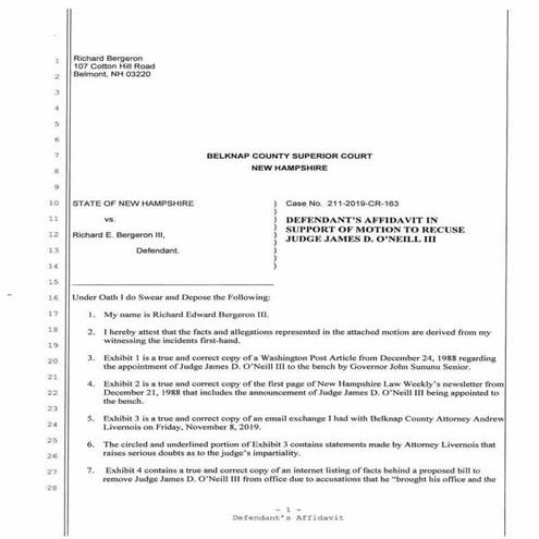 Motion to Recuse Judge James D. O'Neill III | PDF