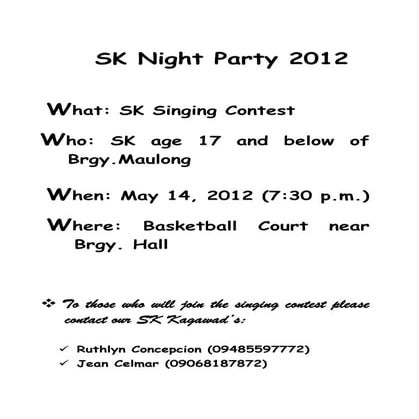 Sk night party 2012 | PDF