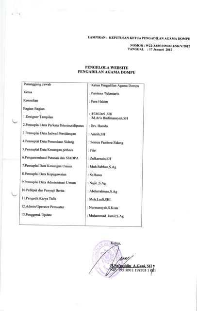 Sk nomor 26 ku (2012)perincian biaya proses pa dompu | PDF