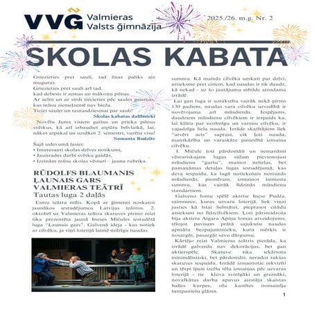 VVĢ avīze "Skolas kabata" 2025.26. Nr. 2 | PDF