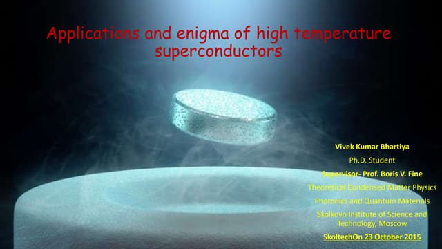 Superconductors And their Applications | PPTX