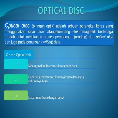 Pertemuan 14 optical disk | PPTX