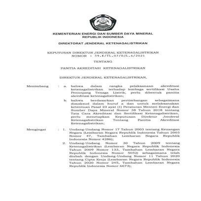 Sk pak 2021 djk esdm | PDF