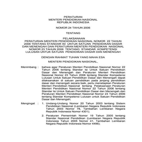 SK Pelaksanaan SI-SKL.doc jenjang SMP/MTs | PDF