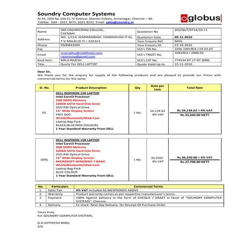 Invoice UNIT 3 | DOCX