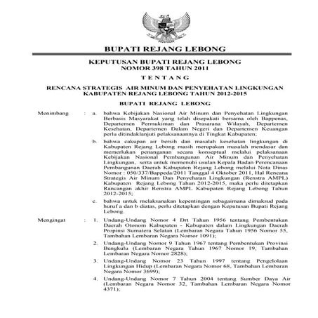 Contoh SK Gubernur Pembentukan Pokja AMPL Povinsi | PDF
