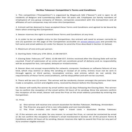 Cannes Film Festival Competition - Terms & Conditions | PDF