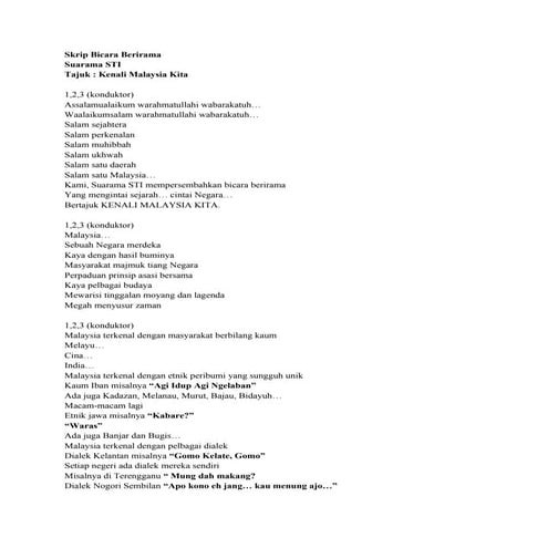 skrip-bicara-berirama.bahasa melayu baru | DOC