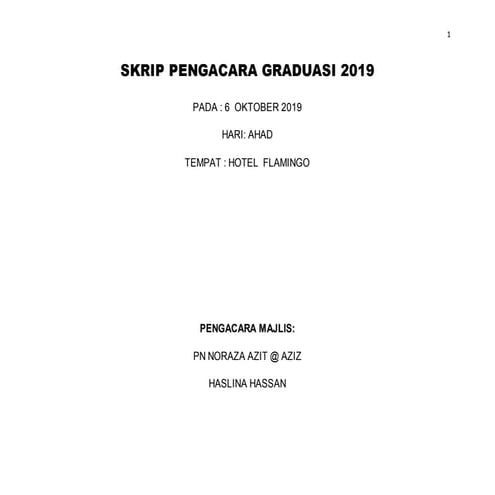 TEKS PENGACARA MAJLIS, MAJLIS GRADUASI DAN APRESIASI TAHUN 2023 | DOCX