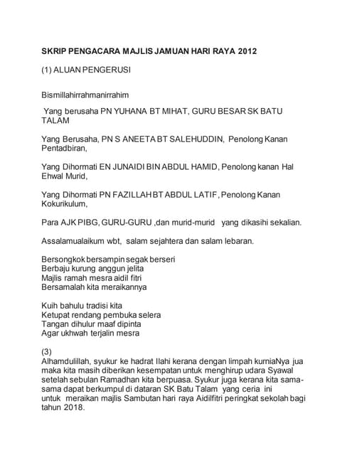 Teks emcee majlis nikah | PDF