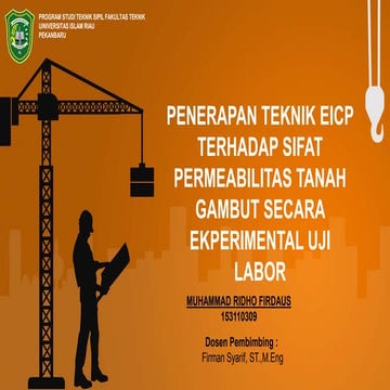 PENERAPAN TEKNIK EICP TERHADAP SIFAT PERMEABILITAS TANAH GAMBUT | PPT