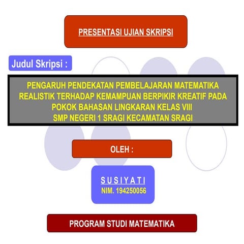 SKRIPSI SUSIATI (Ppt) PENGARUH PENDEKATAN PEMBELAJARAN MATEMATIKA ...