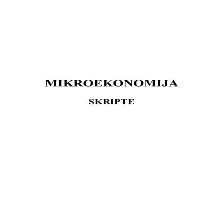 Skripte mikroekonomija | DOC