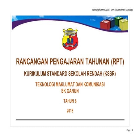 Sk rpt tmk tahun 6 2018 | DOCX