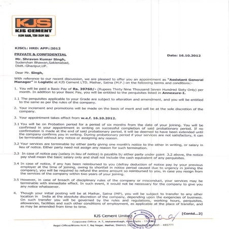 Sk singh appointment | PDF