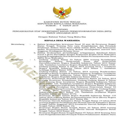 SK STAF BPD BUTON TENGAH WAKEAKEA | DOCX