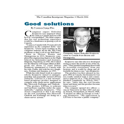 Sk The Canadian Immigrant Magazine March 2006 | PDF