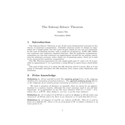 Solovay Kitaev Theorem Pdf 