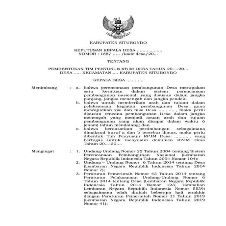 SK Tim Penyusun RPJM Desa.doc