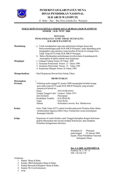 Contoh sk-pengangkatan-pendidik-dan-tenaga-kependidikan-revisi | PDF