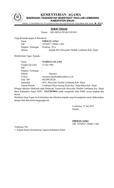 Contoh sk-operator | PDF