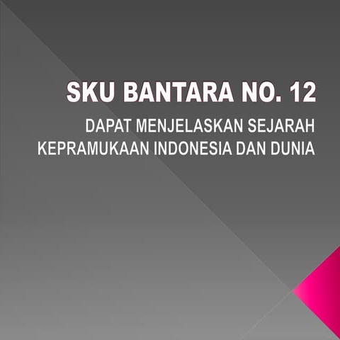 SKU BANTARA DAN LAKSANA NO. 12 SEJARAH KEPRAMUKAAN DUNIA.pptx