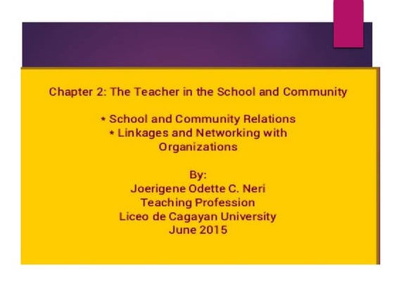 The Teaching Profession - Linkages & Networking with Organizations | PPT