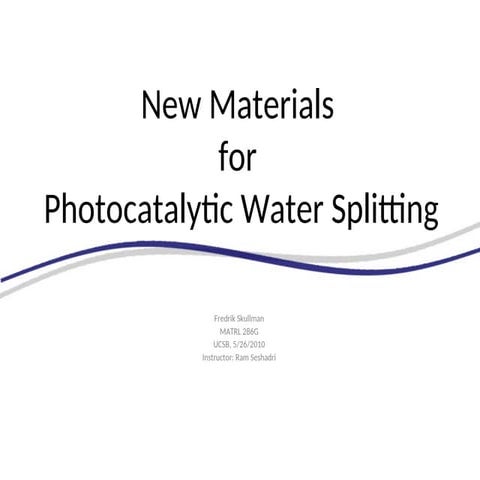 Skullman Water Splitting for photocatalysis | PPT