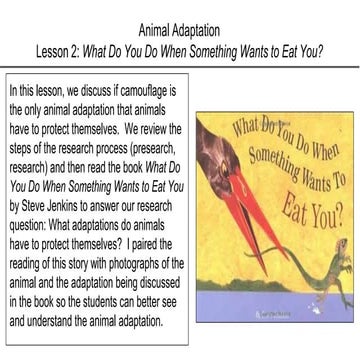 Lesson 2 animal adaptation (what do you do when something wants to eat ...