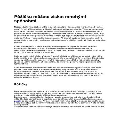Rychla pozicka | PPTX
