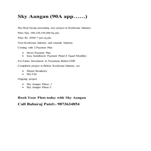 Sky aangan plots 784-005-4854 2 | PDF