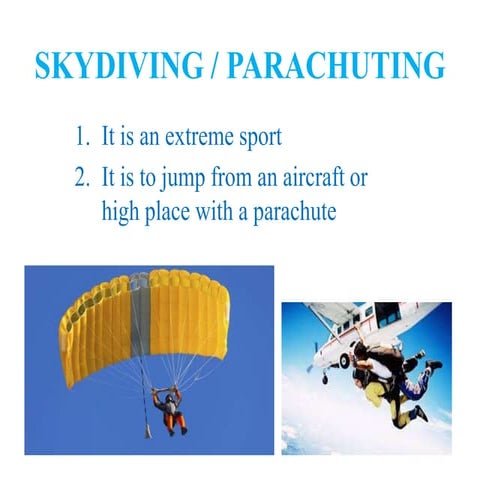 Skydiving by Oliver | PPTX