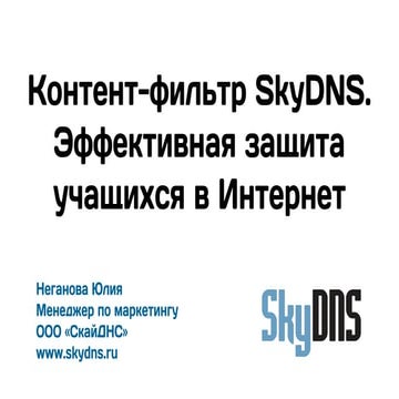 Контент-фильтр SkyDNS. Эффективная защита учащихся в интернете | PPT