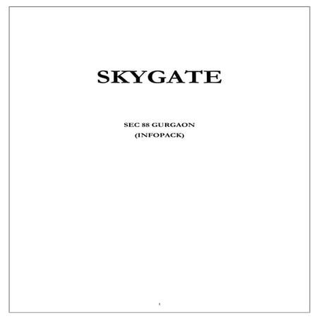 Skygate infopack | PDF