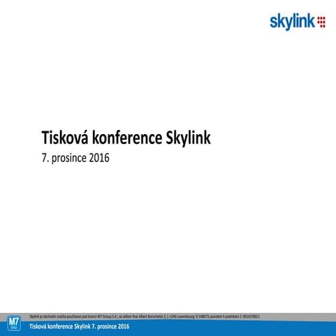 Prezentace Skylink | PPT