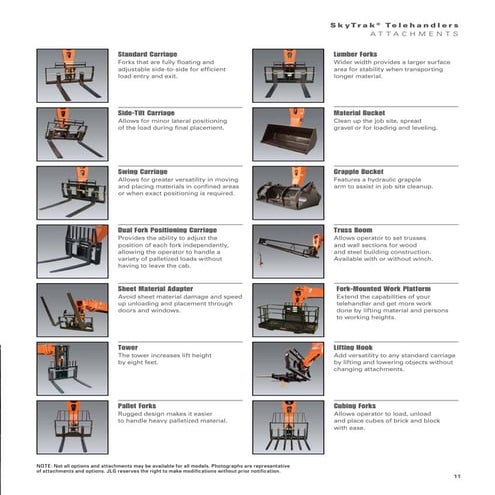 Skytrak Attachments | PDF | Commercial Trucks | Auto Body Styles