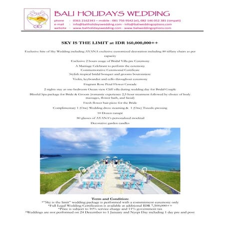 Sky Wedding Package | PDF