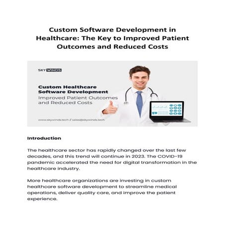 Custom Healthcare Software Development | PDF