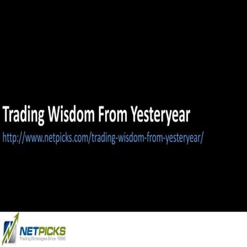 Trading Wisdom From Yesteryear | PDF