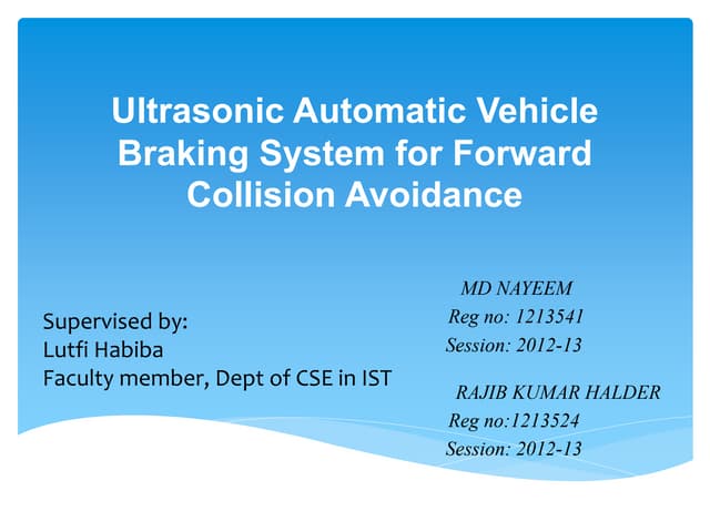 Automatic braking system | PPTX | Radio Control | Hobbies & Interests